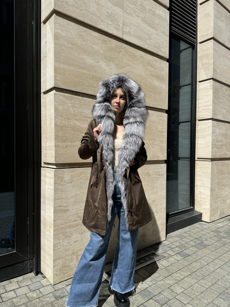 Парка Женский Milliant Мех коричневый Мембранные материалы, размер 44 ...