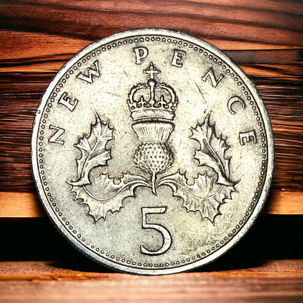 Монета Великобритания 5 пенсов 1969 года. Елизавета II. Чертополох - купить в интернет-магазине ...