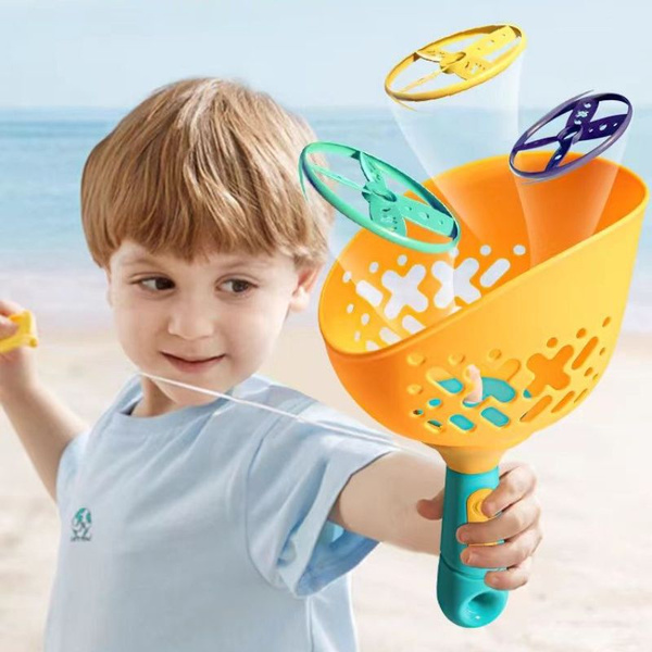 Фрисби для детей, 1 рогатка + 4 диска, летающие игрушки, тарелки диски ...