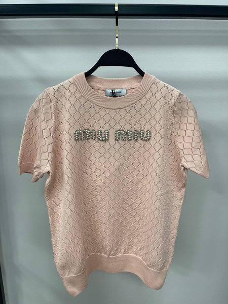 Футболка Miu Miu размер 44 цвет розовый 100 хлопок купить по выгодной цене в интернет