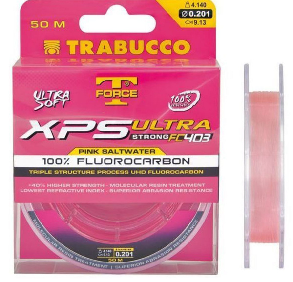 Флюорокарбоновая леска для рыбалки TRABUCCO XPS ULTRA STRONG FC403 FLUOROCARBON SALT WATER PINK ...