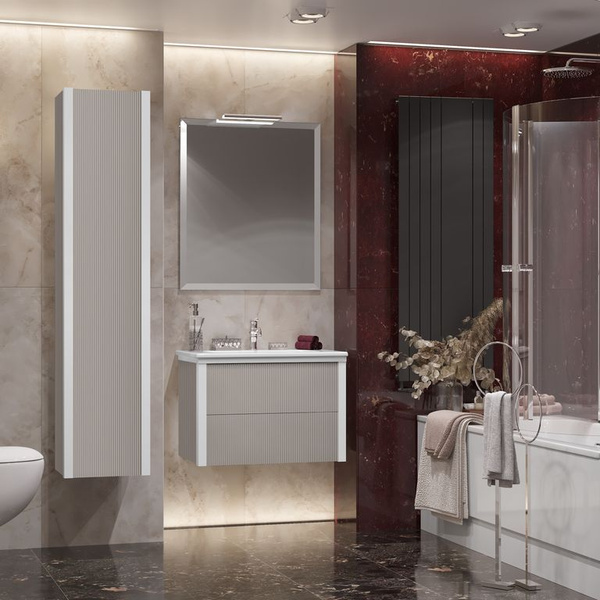 Тумба Opadiris Рубинно 80 подвесная, цвет Серый глянцевый (под раковину Dreja Эйфория 80), без ...