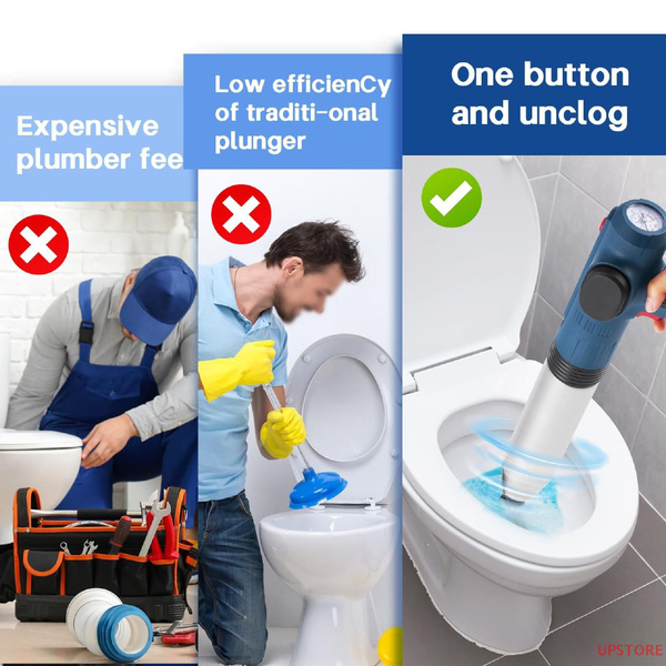 Вантуз пневматический Электрический 4 в 1 с ящиком для хранения используется для устранения