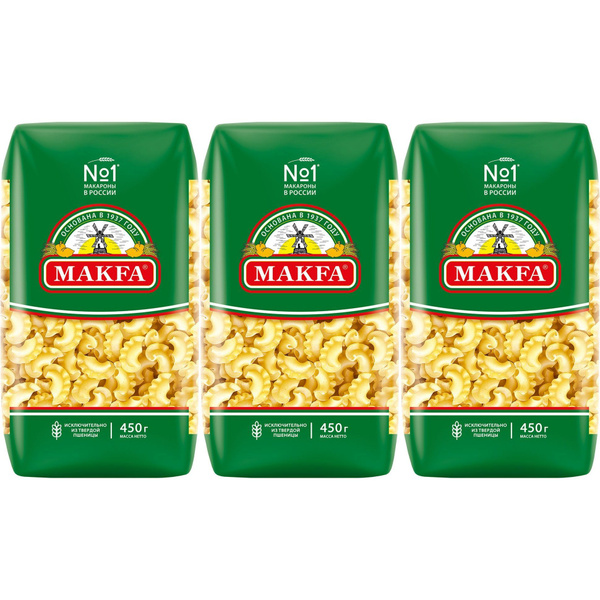 Макаронные изделия Makfa Петушиные гребешки 450 г, набор: 3 штуки купить на OZON по низкой цене ...