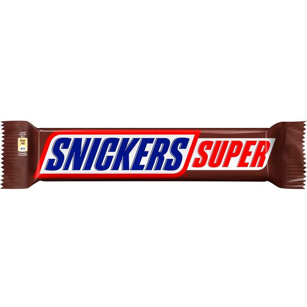 Батончик Snickers Super шоколадный с нугой-карамелью-арахисом 80 г ...