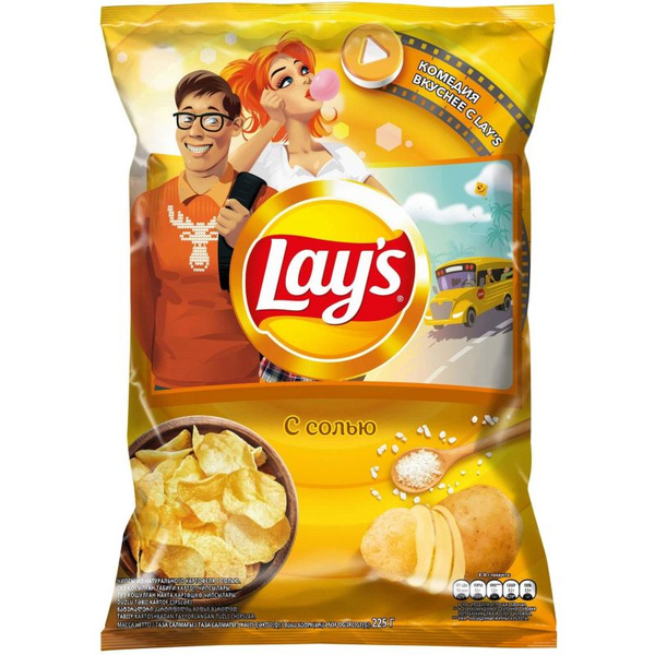 Чипсы Lays с солью, 225 г - купить с доставкой по выгодным ценам в интернет-магазине OZON ...