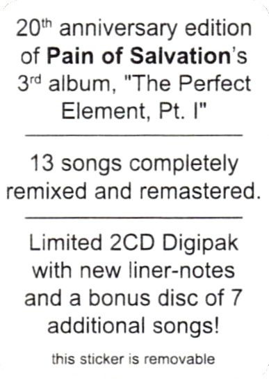 CD Pain Of Salvation - The Perfect Element, Pt. I (Anniversary Mix 2020 ...