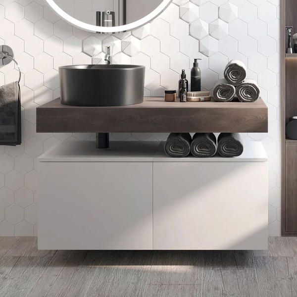 Столешница в ванную под раковину STWORKI Ольборг 100 без отверстий, дуб карпентер купить на OZON ...