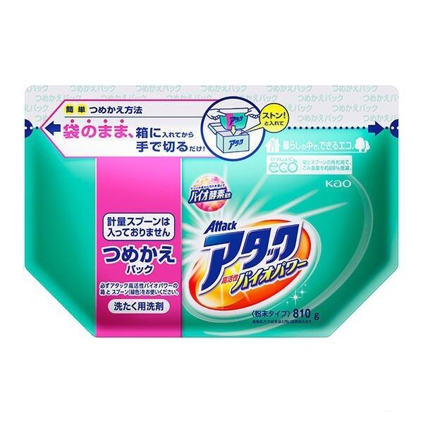 KAO Стиральный порошок "Attack Bio EX", цветочный аромат, для белого и цветного, мягкая упаковка ...