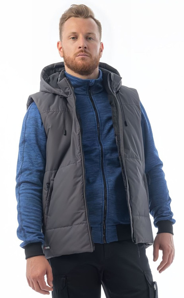 Жилет рабочий Мужской BRODEKS, размер 50, 52 серый, рост 176-182 Мембранные материалы Однотонный ...