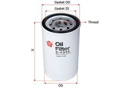 Фильтр масляный Sakura C1316 Automotive Масляный фильтр SAKURA^C1316 ...