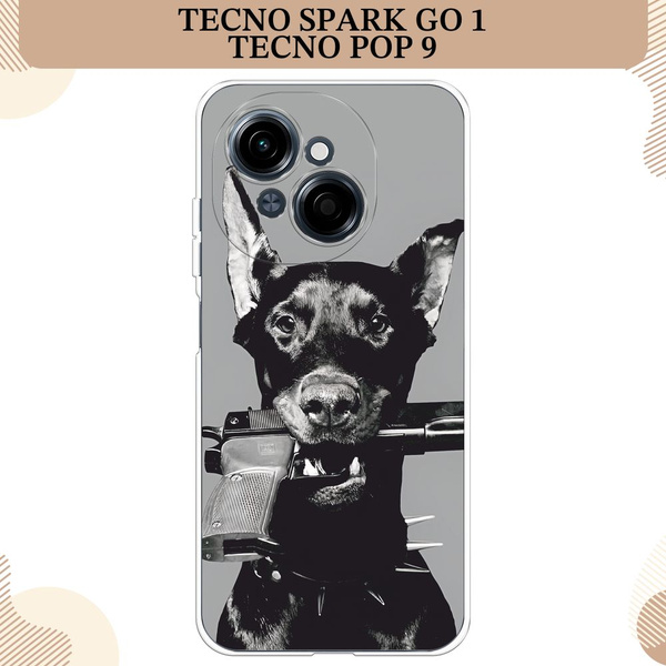 Силиконовый чехол на Tecno Spark Go 1 Tecno Pop 9 Техно Спарк Го 1 Техно ПОП 9 Доберман купить
