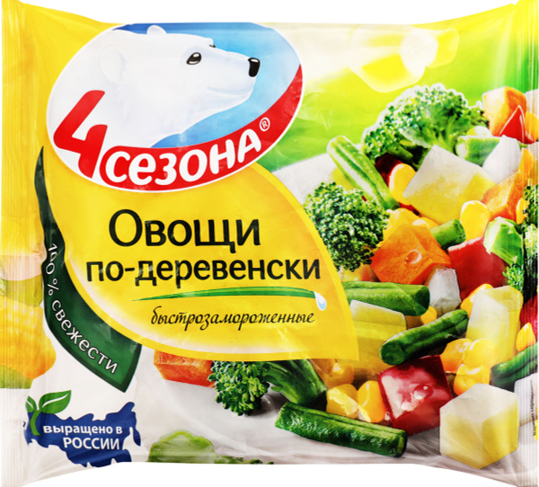 Смесь овощная 4 СЕЗОНА Овощи по-деревенски замороженная, 400г - купить ...