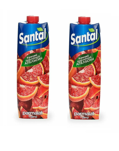 Напиток сокосодержащий Красный сицилийский апельсин, Santal, 2 шт. по 1 ...