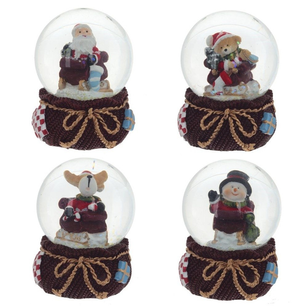 Фигурка в стеклянном шаре "Новогодние символы", D5 см, 4 вида, 1 штука ...