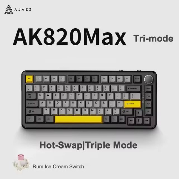 Механическая клавиатура Ajazz AK 820_ajazz ak820 max черная БЕЗ ЭКРАНА ...
