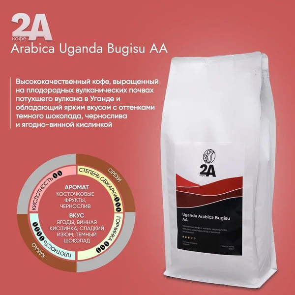 Кофе в зёрнах Арабика Уганда Бугишу АА, 1 кг, Uganda Arabica Bugisu AA ...