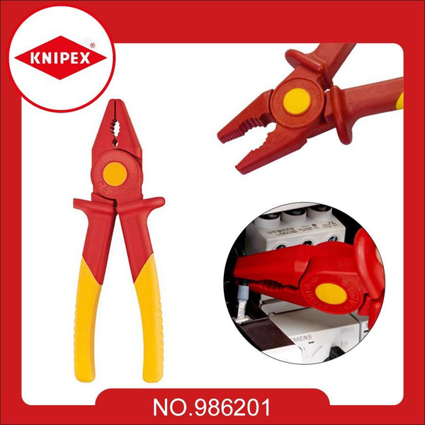 KNIPEX 986201 Изоляционные пассатижи комбинированные 1000V, Пластиковые ...