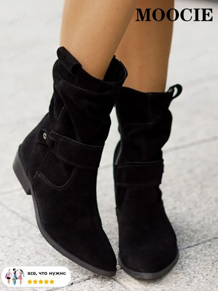 Полусапоги Женский MOOCIE, размер 41 черный Городошный спорт Зима Танкетка Китай Шнурки купить c ...
