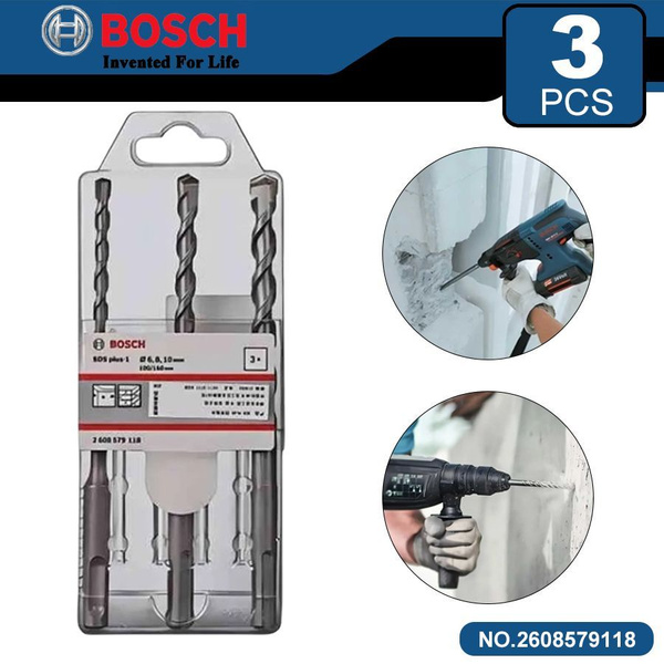 Bosch SDS-PLUS-1 Многоцелевой бур 3-Piece Concrete/Masonry Round Shank ...