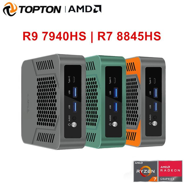 TOPTON Мини-ПК D12 (AMD Ryzen 7 8845HS, RAM 32 ГБ, SSD 1024 ГБ, AMD Radeon 780M, Windows 11 Pro ...