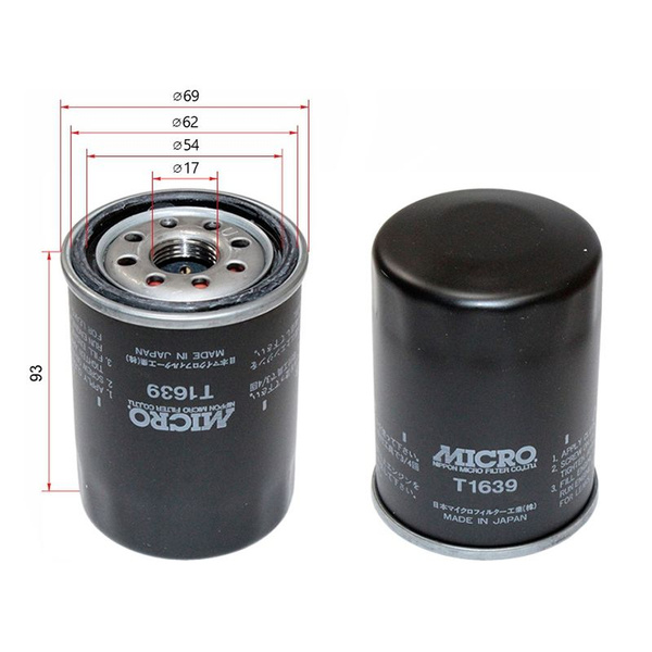 Фильтр масляный TOYOTA #AZF#,#GE,#GTE 90- MICRO T1639 купить на OZON по низкой цене (1772578389)