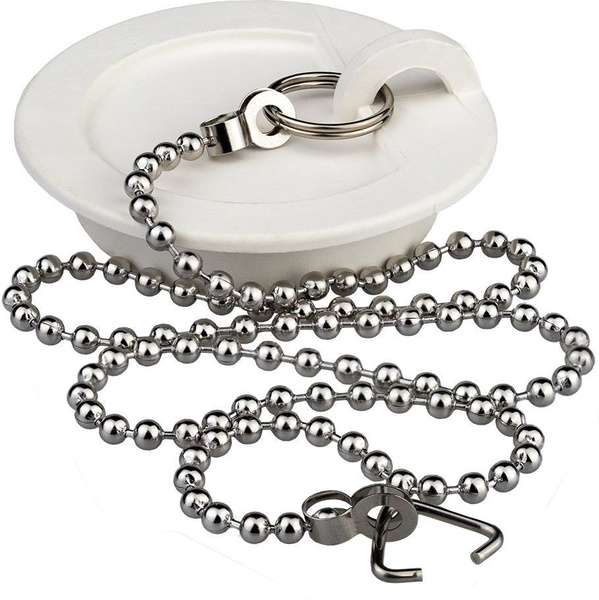 Пробка для ванны (раковины) БЕЛАЯ c цепочкой из нерж.стали 45 см MASTERPROF купить на OZON по ...