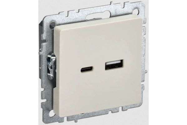 Розетка BRITE USB A+C 18Вт РЮ11-1-БрКр беж. IEK BR-U22-018-K10 купить на OZON по низкой цене ...