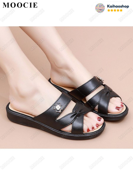 Пантолеты Женский MOOCIE, размер 38 Искусственная кожа Толстая подошва Танкетка Без застёжки ...