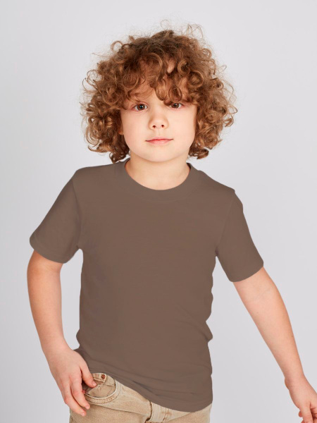 Футболка Мальчики, Девочки Новомосковский трикотаж кофейный Короткий, размер 158, 164 Кулирная ...