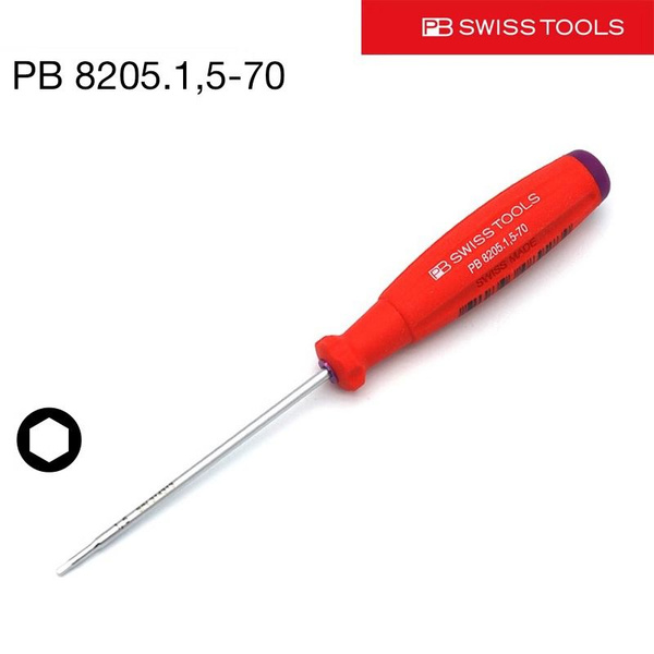 PB SWISS TOOLS, отвертка, отвертка модель шестигранник 8205.1.5-70 купить на OZON по низкой цене ...