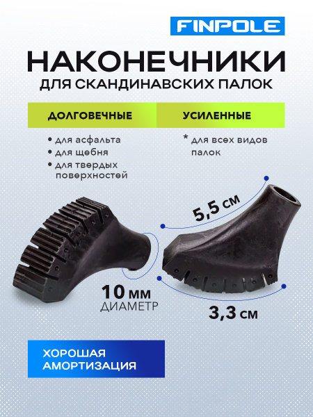 Наконечники для скандинавских палок Finpole PRO, 2 шт. купить на OZON ...