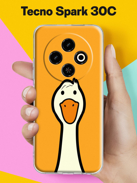 Силиконовый чехол на Tecno Spark 30c Гусь для Текно Спарк 30С купить на Ozon по низкой цене