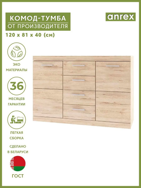 Тумба ANREX 1D OSKAR OSKAR, 120x40x81 см купить c доставкой на OZON по низкой цене (1416649501)