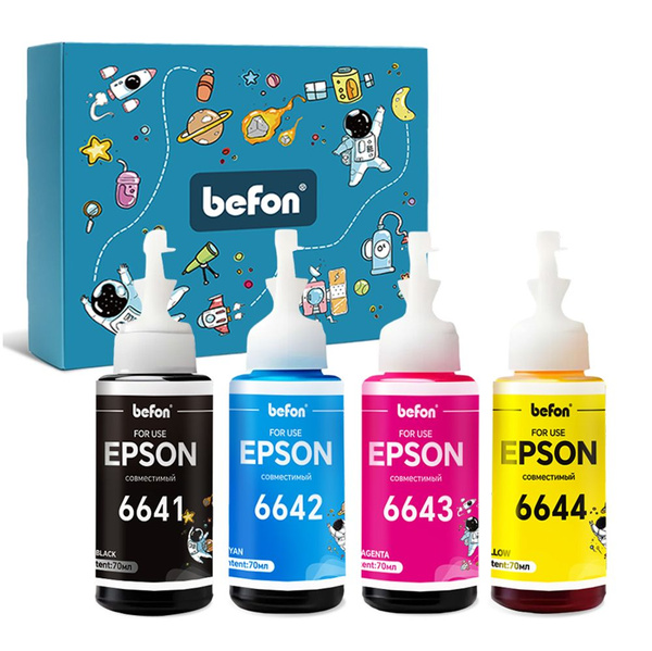 Расходник для печати befon T644, Набор CMYK, для струйного принтера ...