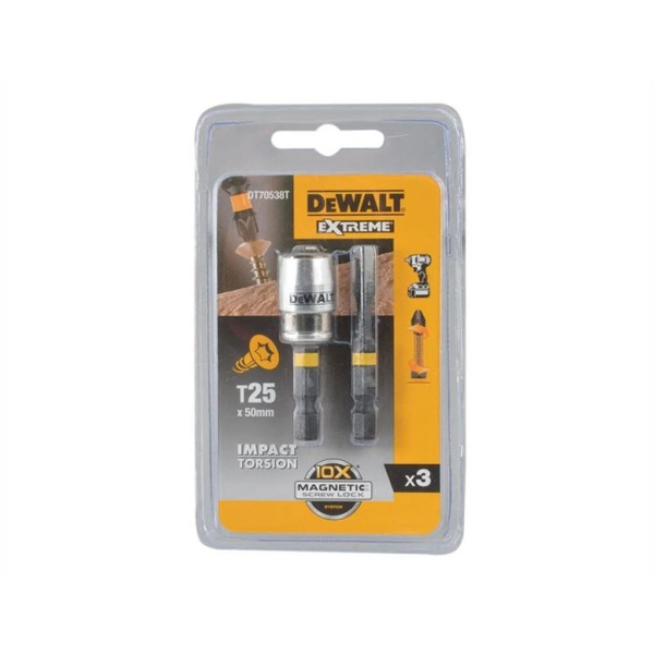 Биты DEWALT DT70538T, FLEXTORQ T25 50 мм, c магнитным держателем ...