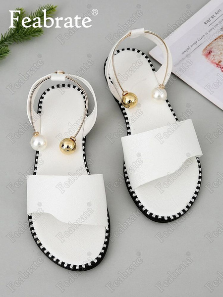 Сандалии Женский Feabrate, размер 39 Искусственная кожа Без каблука Круглый нос, Маломерит R ...