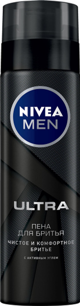 Пена для бритья NIVEA Men Ultra с активным углем, 200 мл купить на OZON по низкой цене (1897429070)