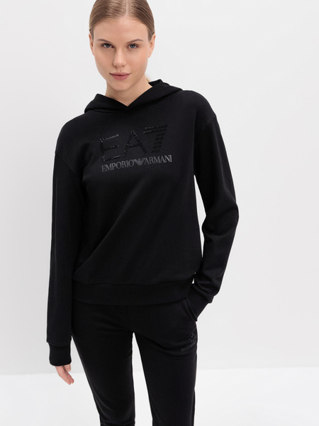 Свитшот Женский EA7 черный Хлопок, Полиэстер, размер 42, 44 Камбоджа купить c доставкой на OZON ...