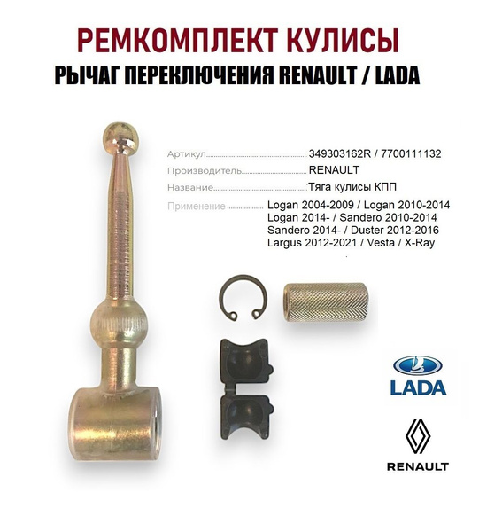 Ремкомплект кулисы Renault / Lada арт. 349303162R , 7700114561 купить ...