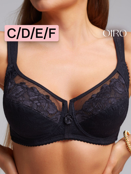 Бюстгальтер Женский OIRO мягкая чашка на каркасе, на косточках, размер 90C черный Повседневный ...