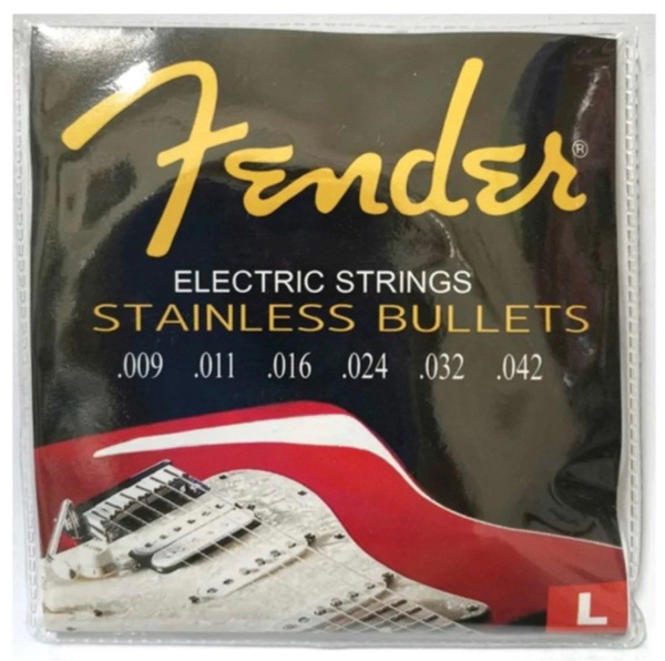 Струны Fender Stainless Bullets .009-042 пулевидные наконечники для ...