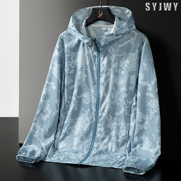 Ветровка Женский, Мужской SYJWY Карманы сине-морской отложной Полиэстер FR, размер 48 Длинный На ...