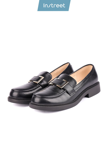 Лоферы Женский Instreet черный, размер 41 Платформа На любой сезон 5 Без застёжки Россия купить ...