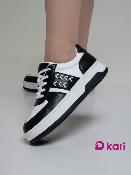 Полуботинки Женский Kari черный, размер 38 Демисезон G Шнурки Стандартный низкий (до 4 см ...