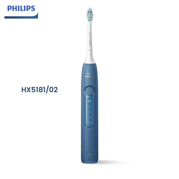 Philips Электрическая зубная щетка HX5181/02, темно-синий купить на OZON по низкой цене (2024648516)
