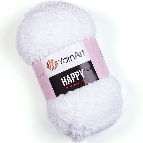Пряжа Yarnart HAPPY 770 белый (1 моток) купить на OZON по низкой цене ...