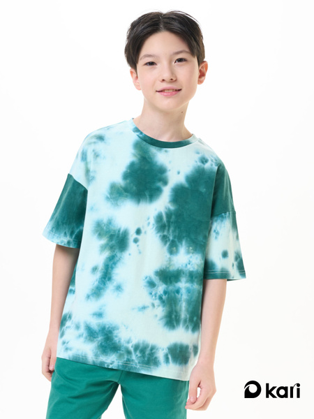 Футболка Мальчики Kari зеленый Короткий, размер 152 Хлопок Повседневный Китай купить c доставкой ...