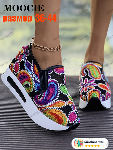 Лоферы Женский MOOCIE разноцветный, размер 41 Без каблука Лето купить c доставкой на OZON по ...
