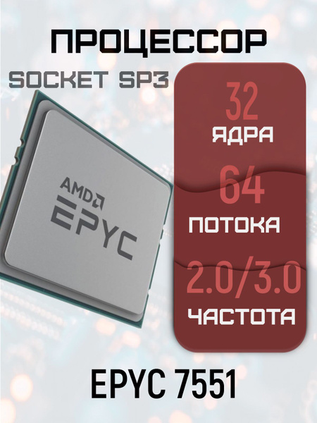 Процессор AMD EPYC, BOX (с кулером), 32 яд., 2.0 ГГц AMD EPYC 7551 купить c доставкой на OZON по ...